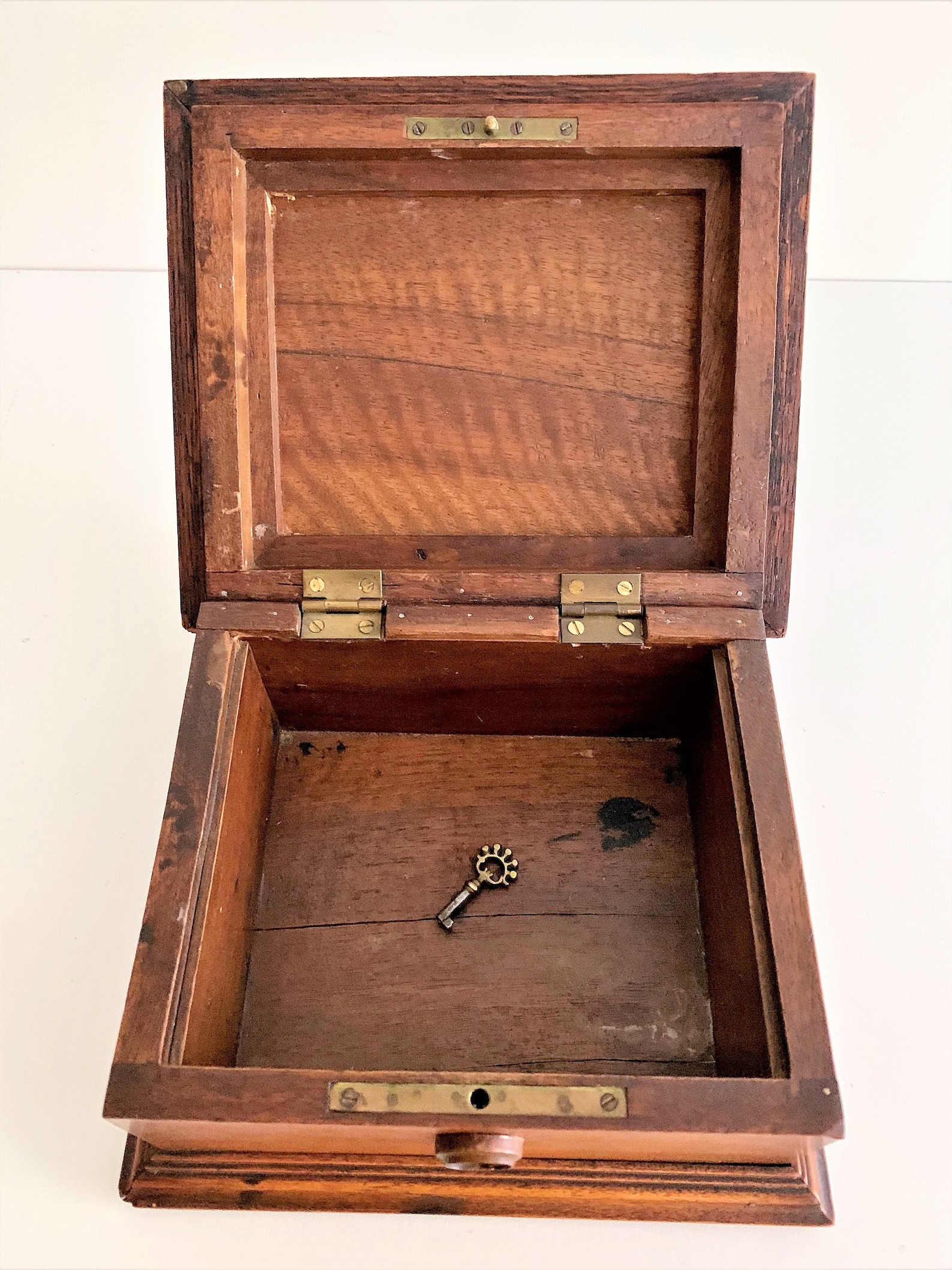 Antique French Hand Carved Wood Coin Box Rare Figural Brass | Etsy