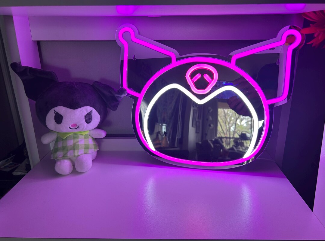 Sanrio Kuromi Purple LED Neon Light Vanity Makeup Mirror USB ~brand NEW ...