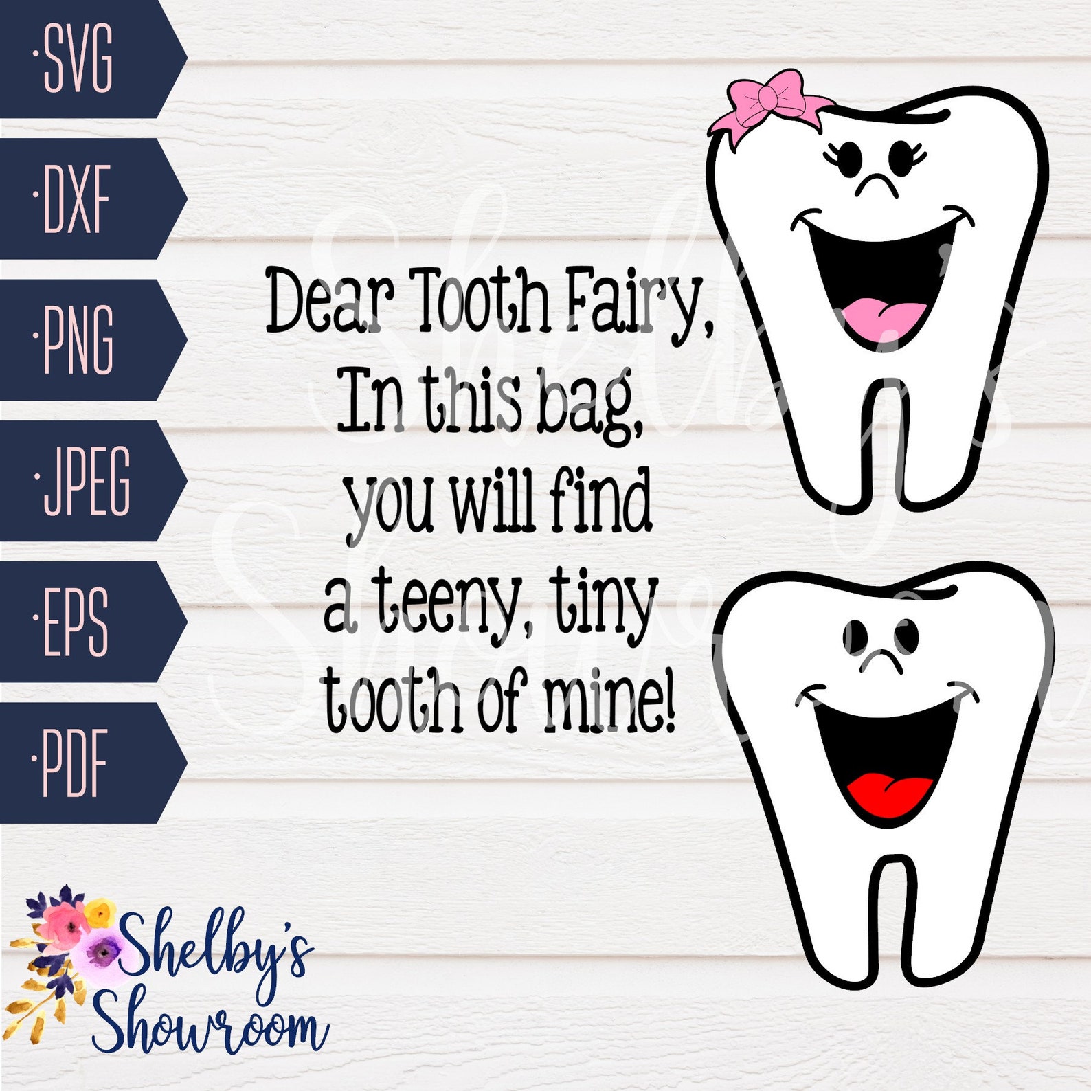 Dear Tooth Fairy SVG, SVG Cut File for Tooth Fairy Bag, DIY Tooth Fairy ...