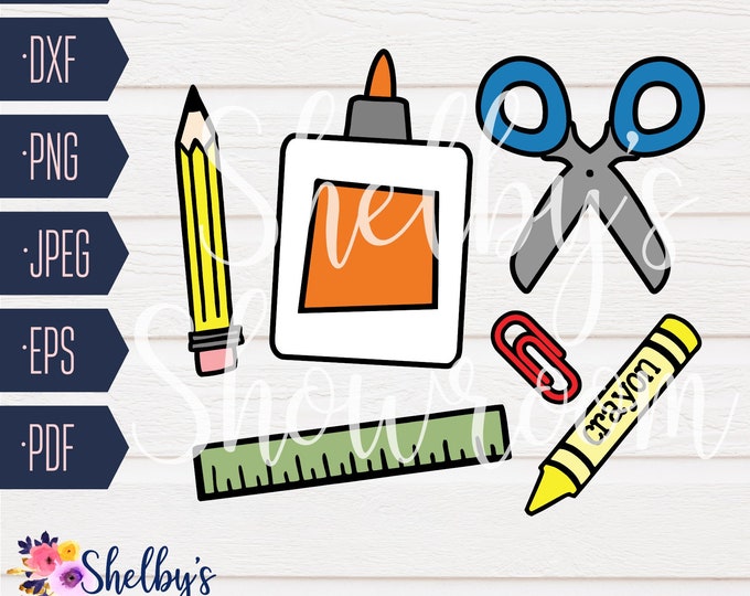 School Supplies SVG, School Png, Teacher Cut Files, Crayon, Pencil ...