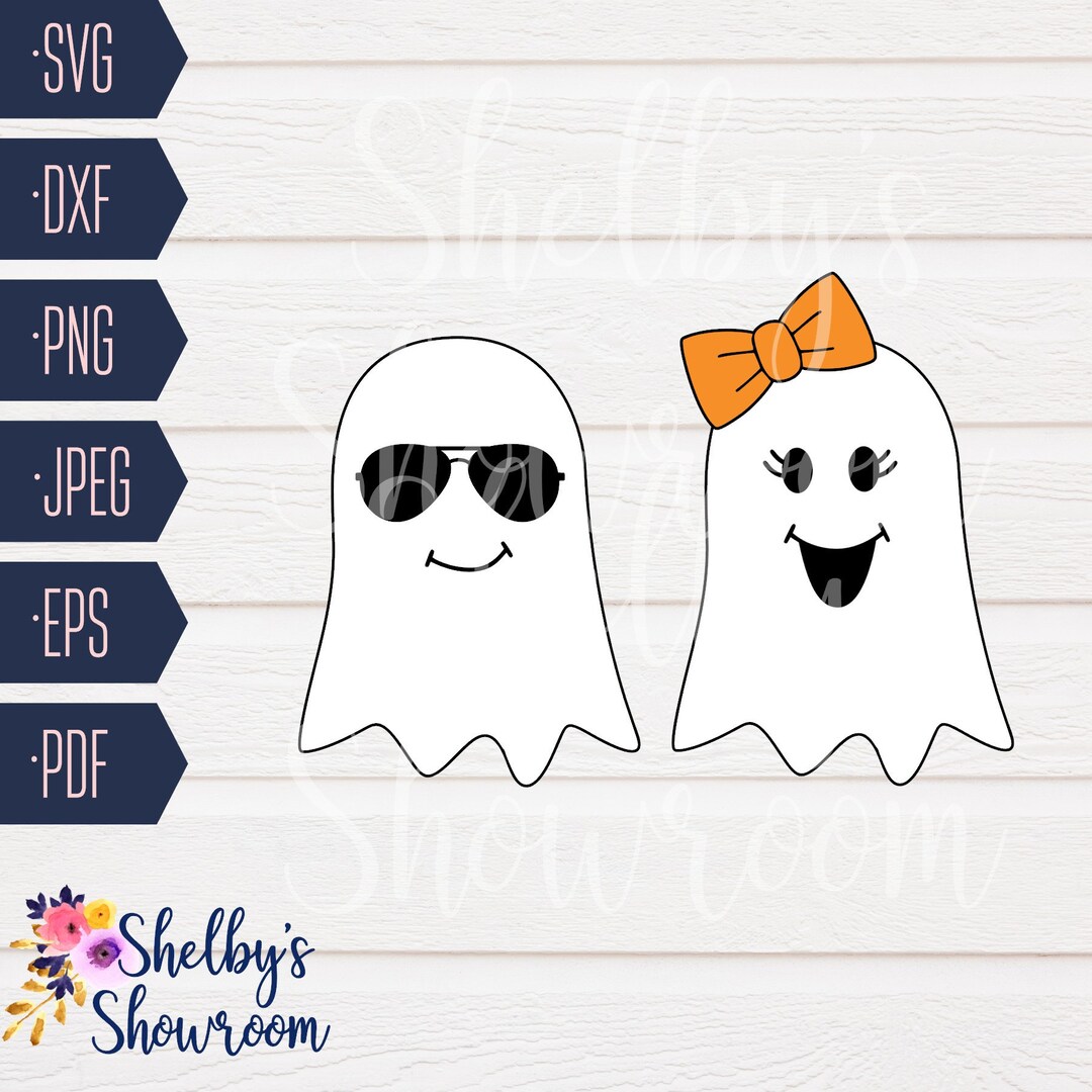 Cute Ghost SVG, SVG Cut File for Halloween, DIY Kid Shirt, Ghost With ...