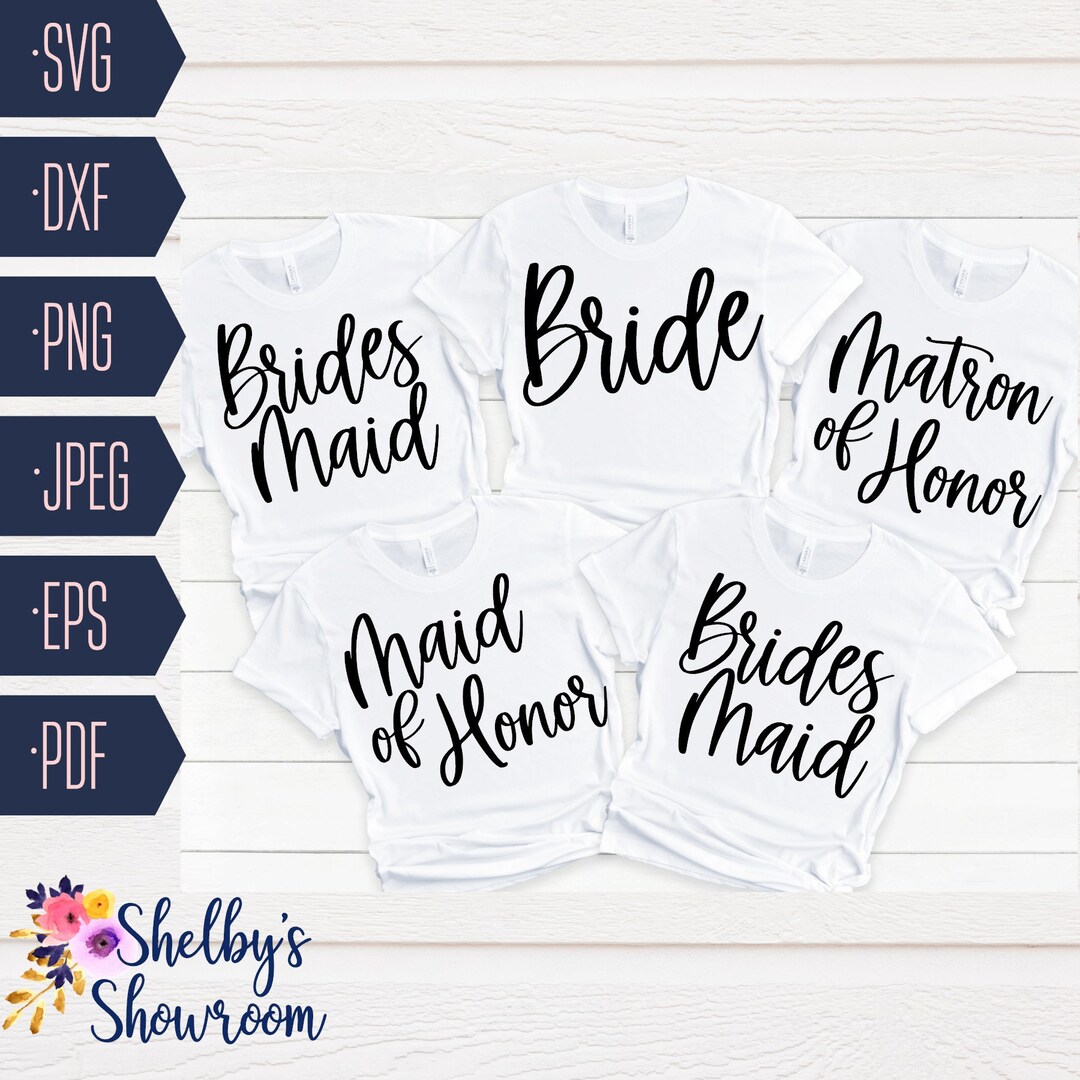 Bridal Party Names Bundle SVG, Bachelorette Party, Bridesmaid, MOH ...
