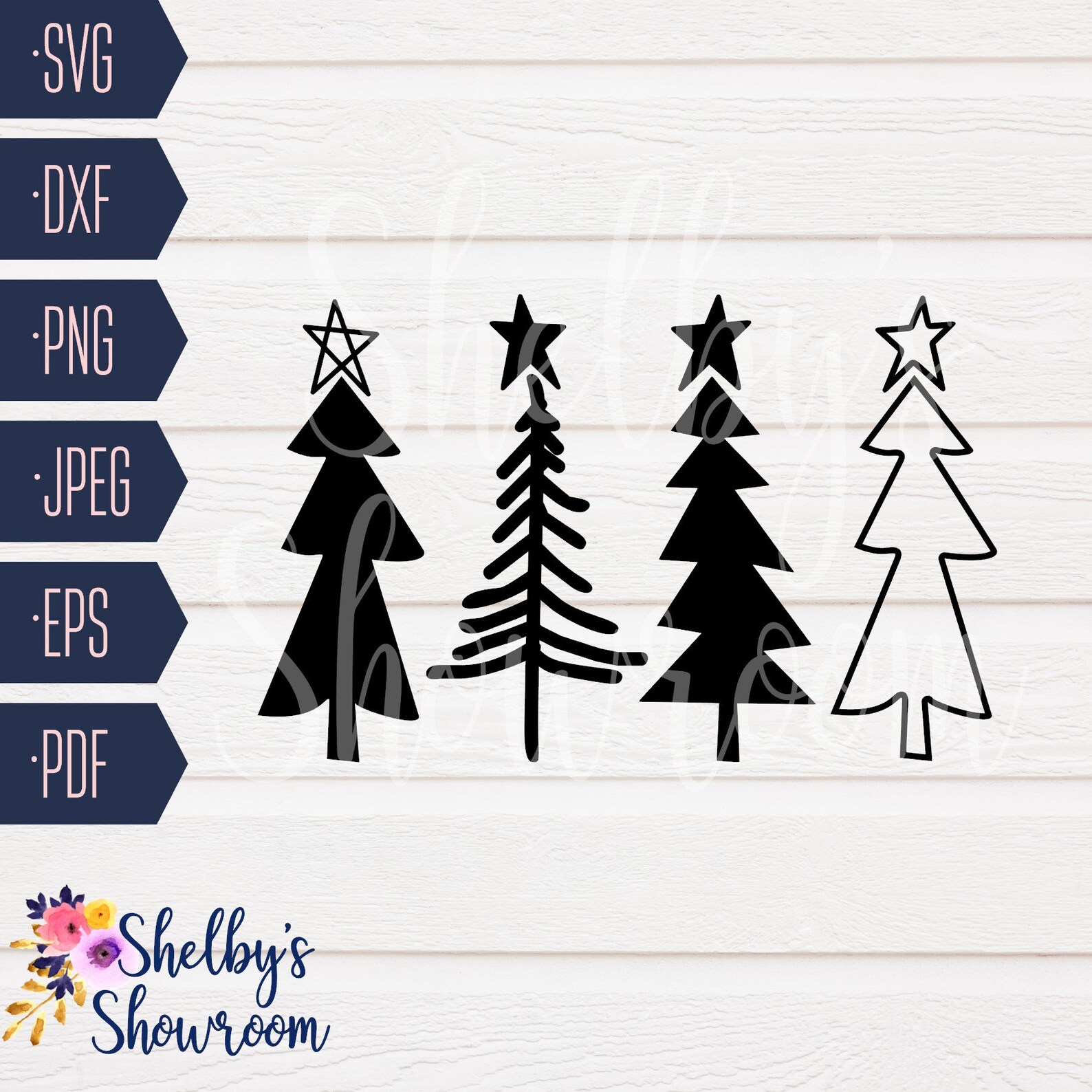 Hand Drawn Christmas Trees SVG Christmas Tree SVG Cut File - Etsy