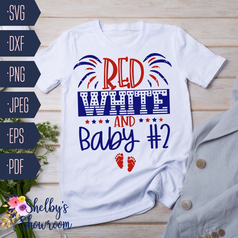Red White and Baby 2 SVG 4th of July Pregnancy Announcement - Etsy