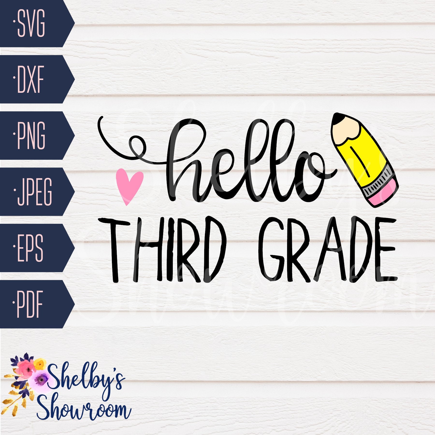 Back to School SVG Third Grade SVG Hello Third Grade School | Etsy