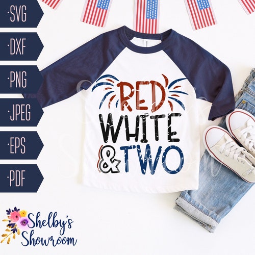 4th of July Svg Red White and TWO Svg Fireworks Svgsvg for - Etsy
