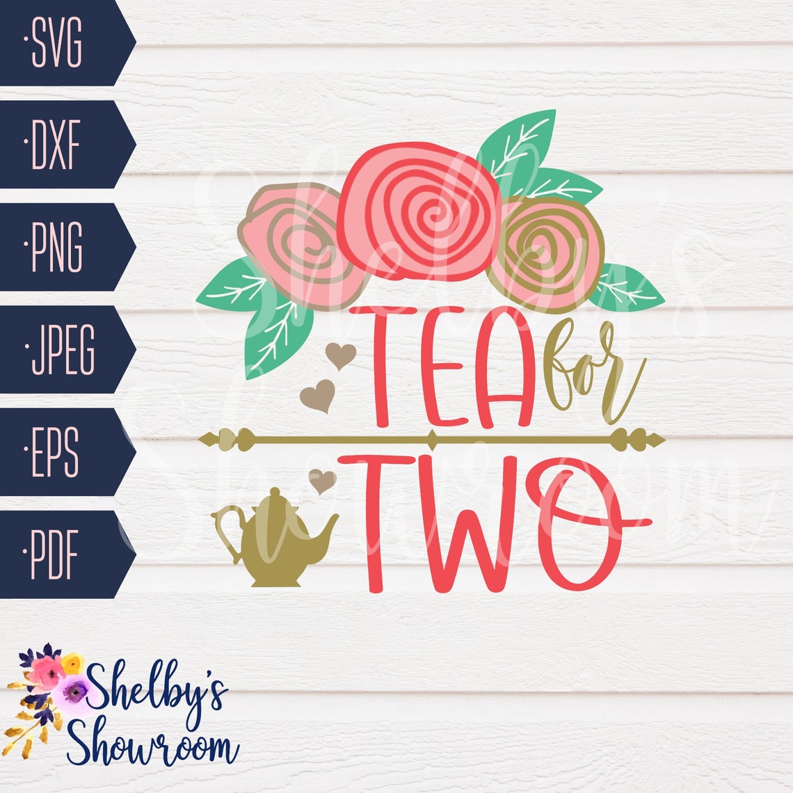 Tea for Two SVG Tea Party Cut File Second Birthday Tea - Etsy
