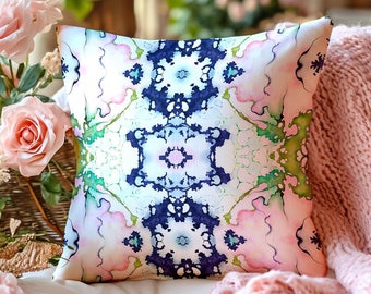 Pastel Accent Pillow Light Symmetrical Abstract Watercolor Decorative ...