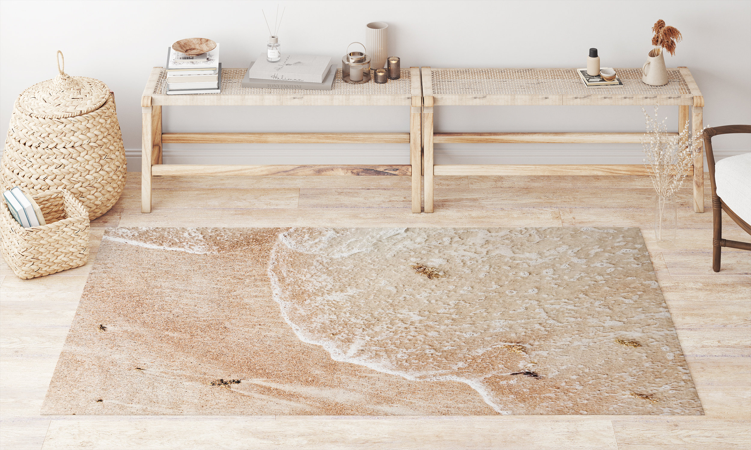 Beige Beach Rug Farmhouse Decor for Living Room Housewarming Gift ...