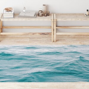 Coastal Rug Water Texture Rugs for Living Room Housewarming Gift for ...