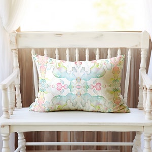 Pastel Accent Pillow Light Symmetrical Abstract Watercolor Decorative ...