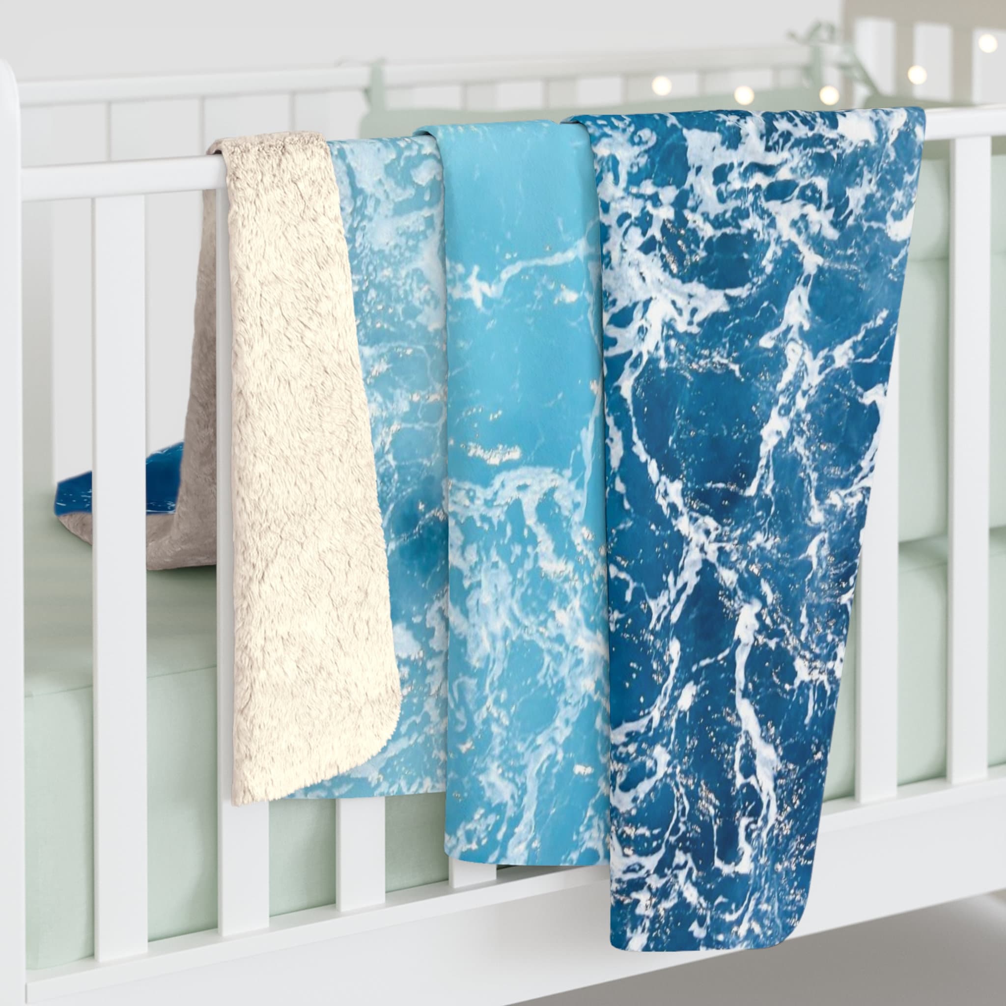 Nautical Blanket Ocean Water Texture Sherpa Fleece Blanket Beach Throw ...