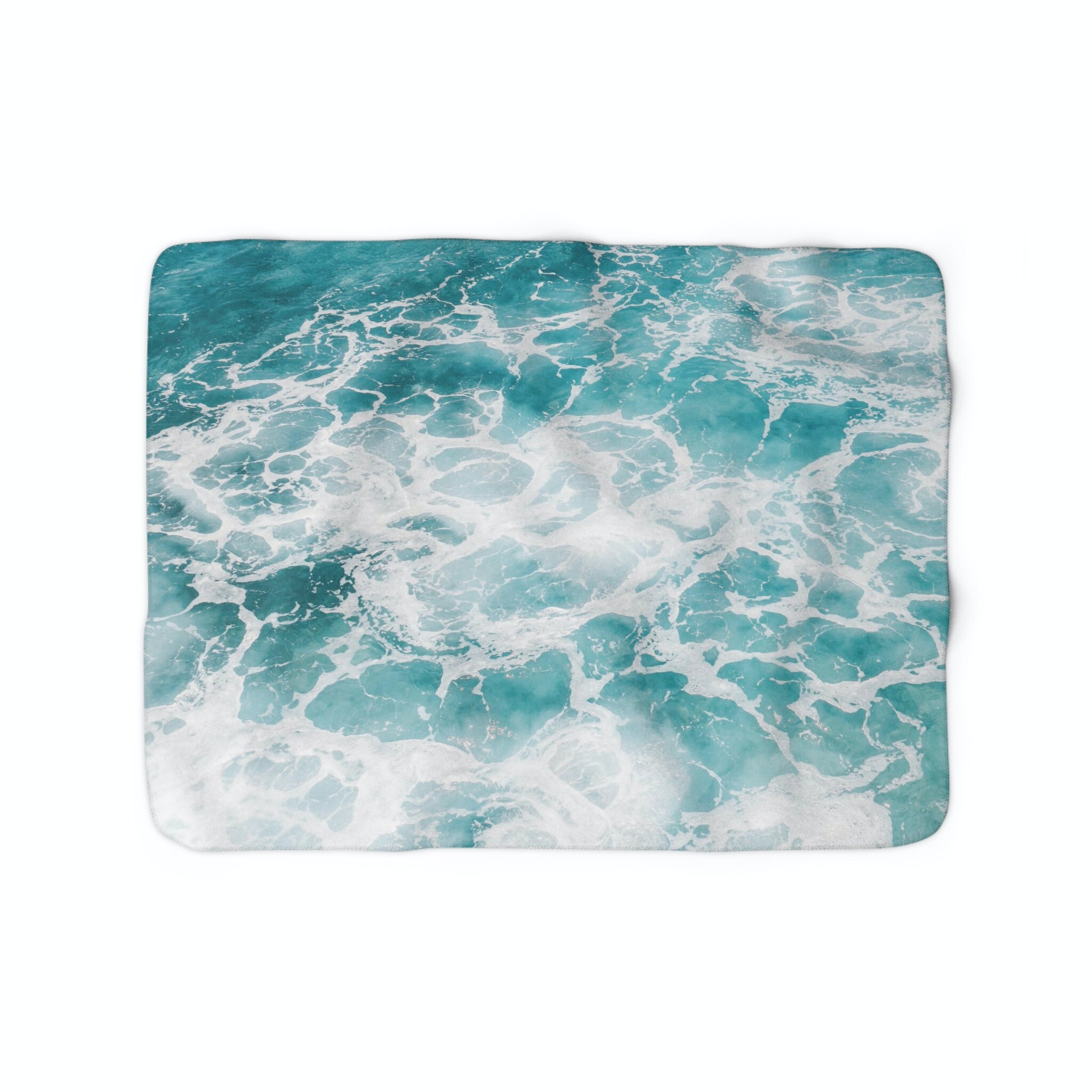 Coastal Blanket Ocean Water Texture Sherpa Fleece Blanket Aqua - Etsy