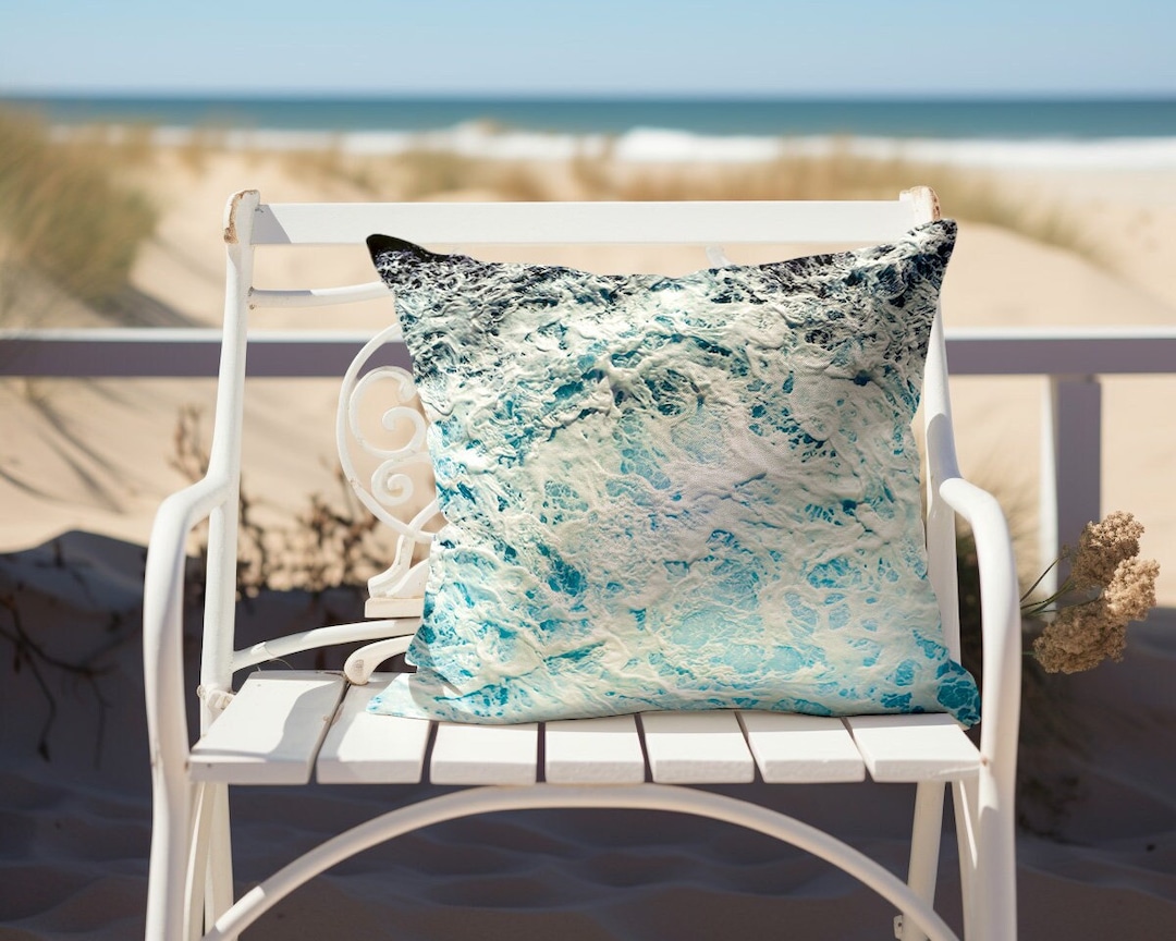 Coastal Sea Foam Accent Pillow Beach House Decorative Throw Pillow ...