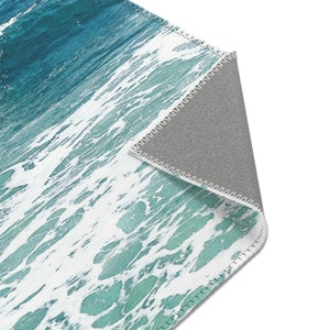 Aqua Blue Beach Rugs Ocean Living Room Bedroom Rug. Ocean Wave ...