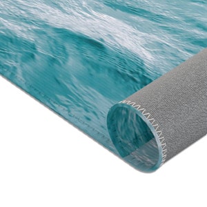 Coastal Rug Water Texture Rugs for Living Room Housewarming Gift for ...