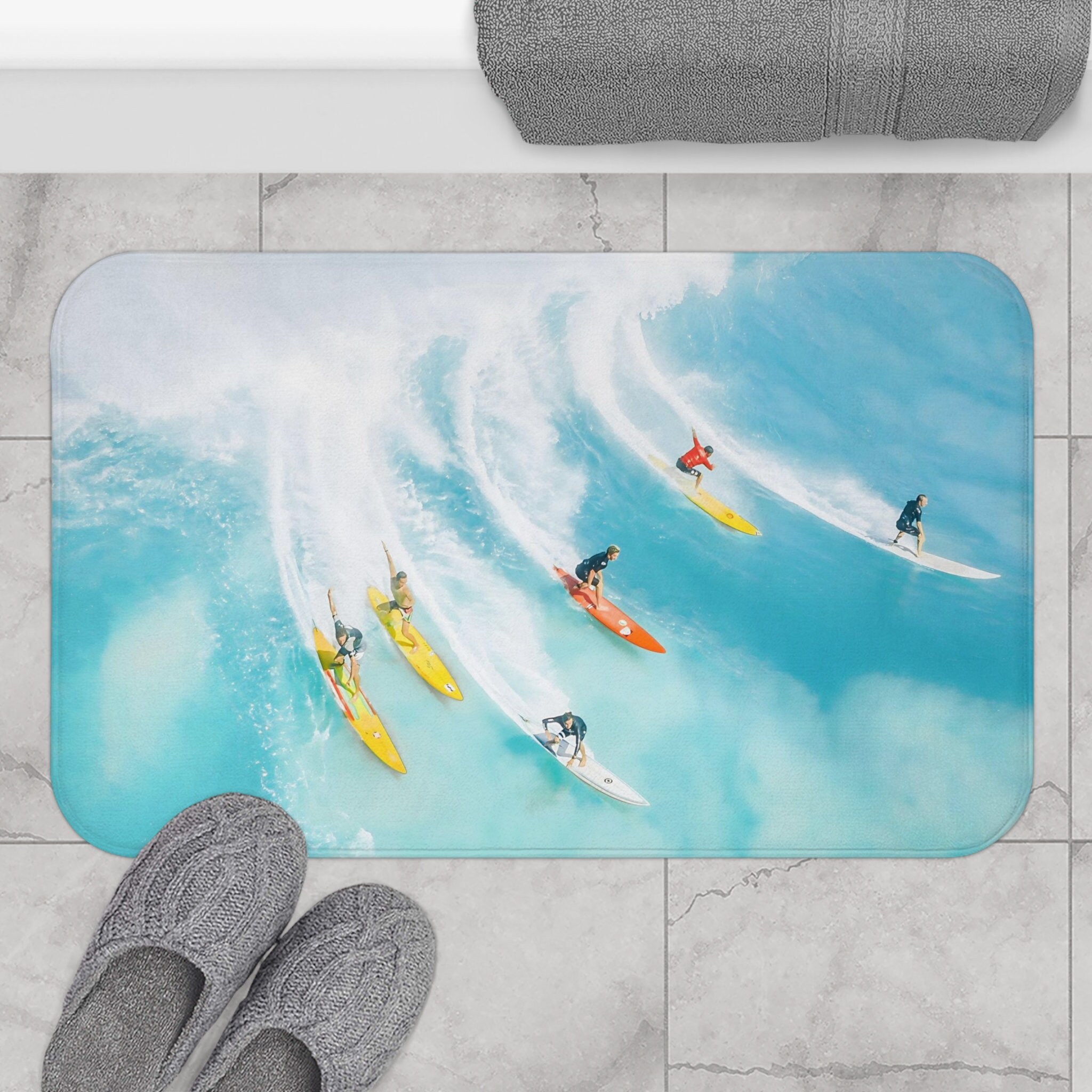 Surfing Beach Bath Mat Hawaiian Beach House Bathroom Decor - Etsy