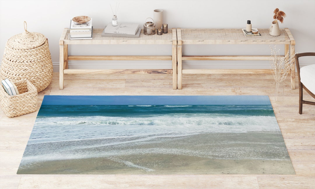 Coastal Beach Rugs for Living Room Housewarming Gift for Surfer Ocean ...