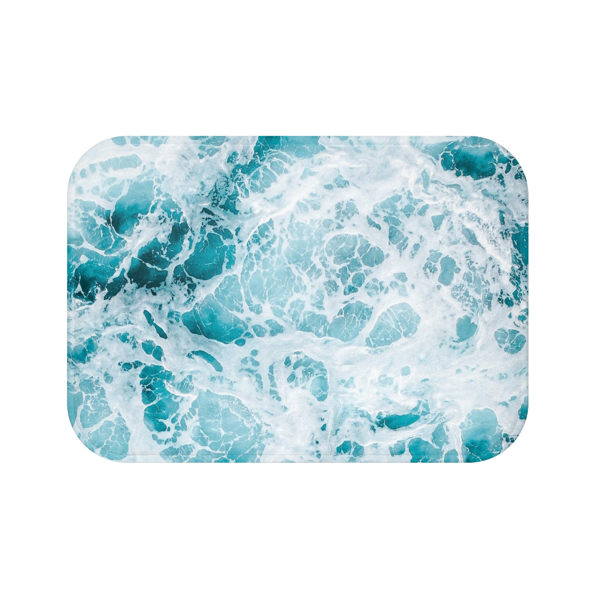 Coastal Bath Mat Water Texture Housewarming Gift for Surfers Aqua Ocean ...