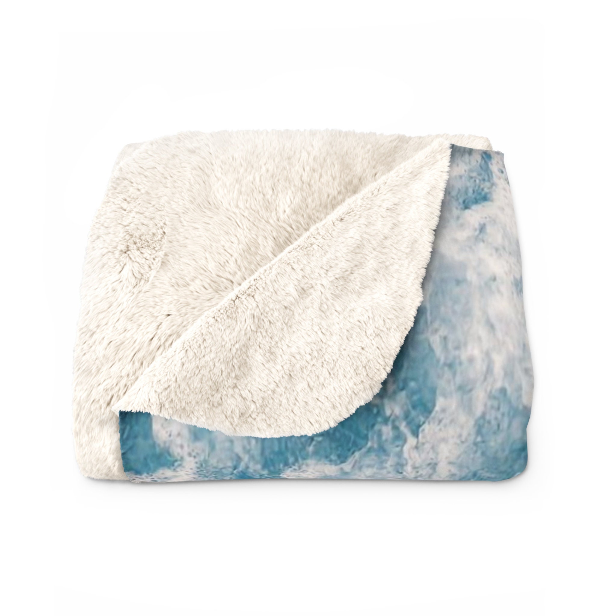 Coastal Blanket Ocean Water Texture Sherpa Fleece Blanket Aqua Beach ...