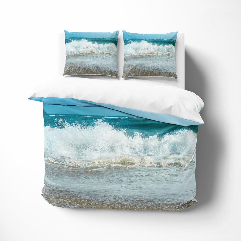Coastal Beach Duvet Cover Set Ocean Landscape Seascape Bedding, Ocean ...
