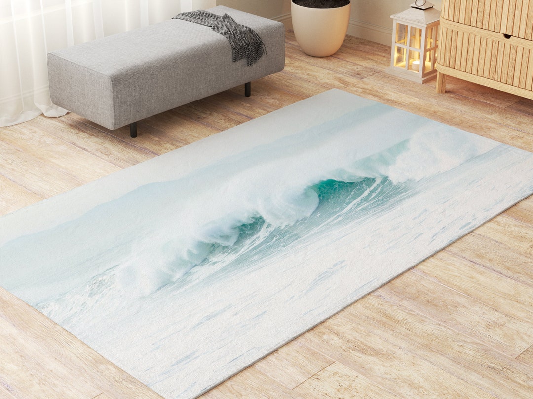 Ocean Wave Coastal Rugs for Living Room Housewarming Gift for Surfer ...