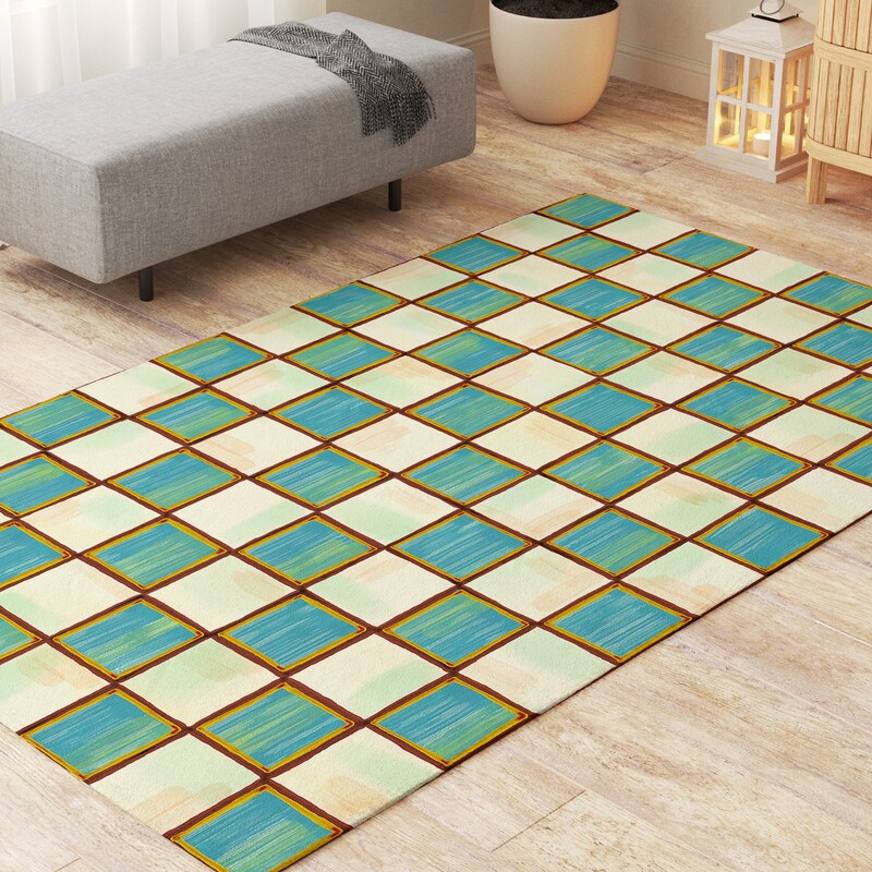 Turquoise Rug - Etsy