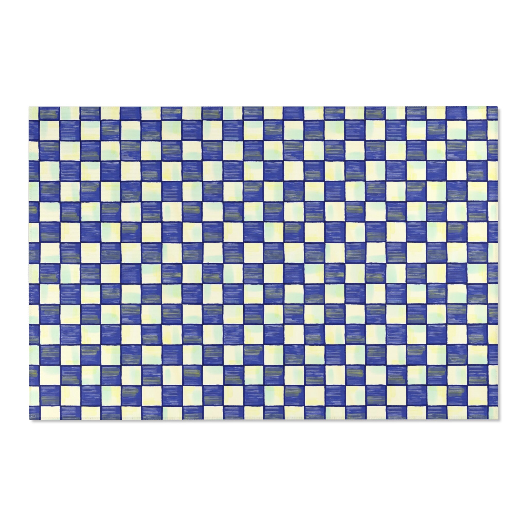 Retro Checkered Rugs Royal Blue Living Room Bedroom Rug. Retro 70's ...