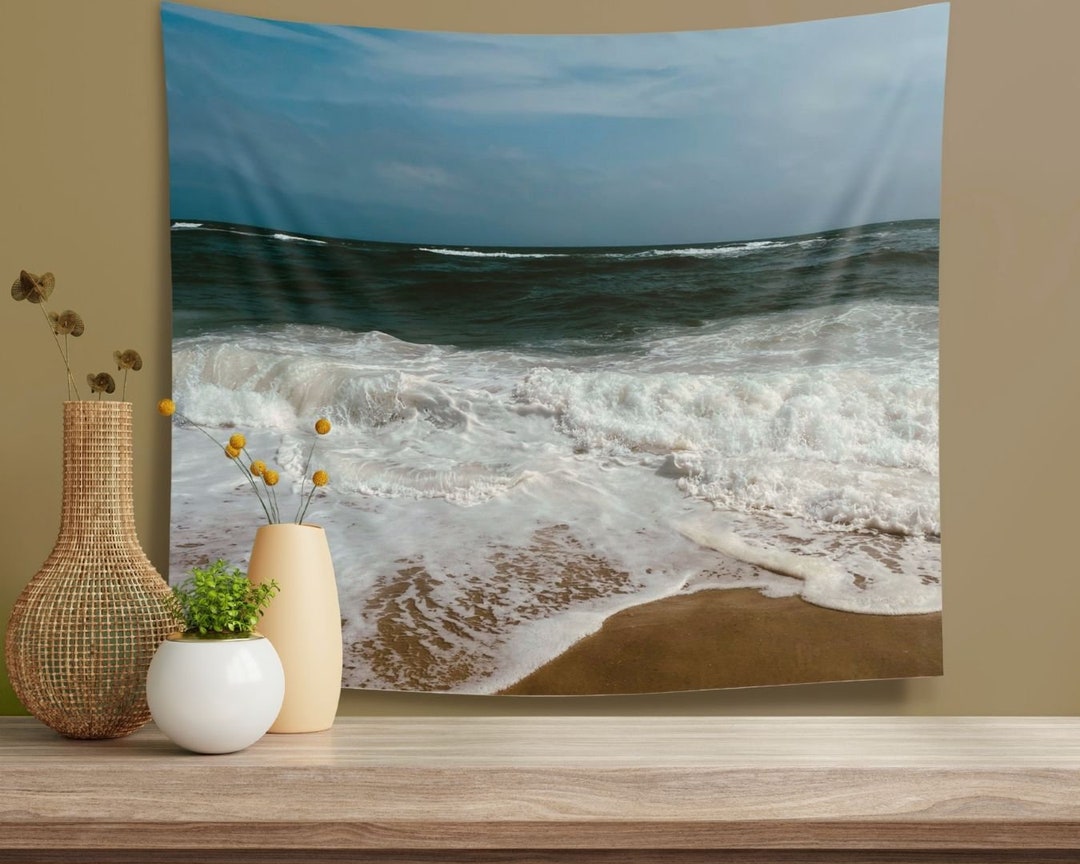 Coastal Beach Tapestry Ocean Landscape Seascape Indoor Wall Tapestry ...