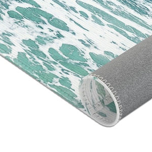 Aqua Blue Beach Rugs Ocean Living Room Bedroom Rug. Ocean Wave ...