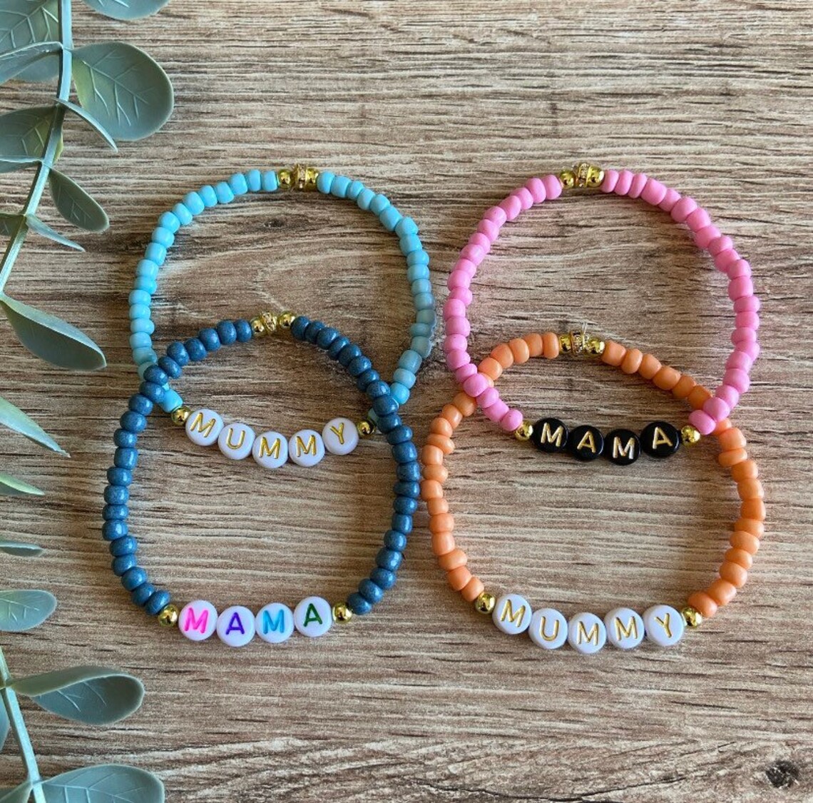 SINGLE COLOUR Personalised Bracelet Name Bracelet Initial | Etsy