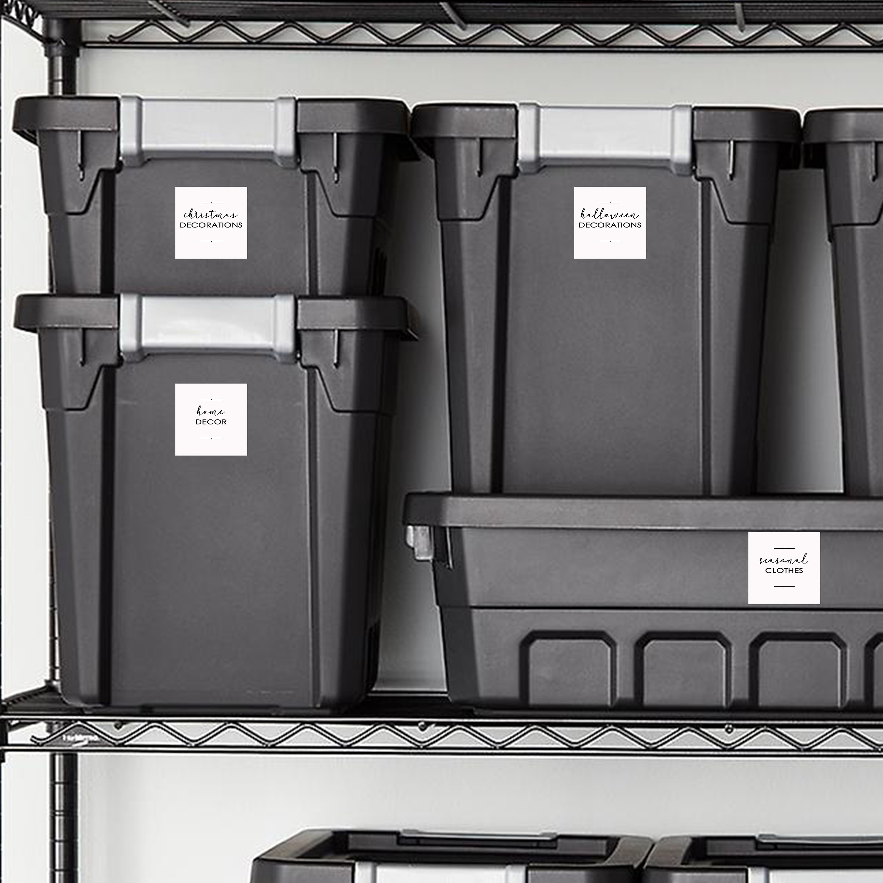 Garage | Basement | Tote Decals | Holiday Décor | Storage Bin ...