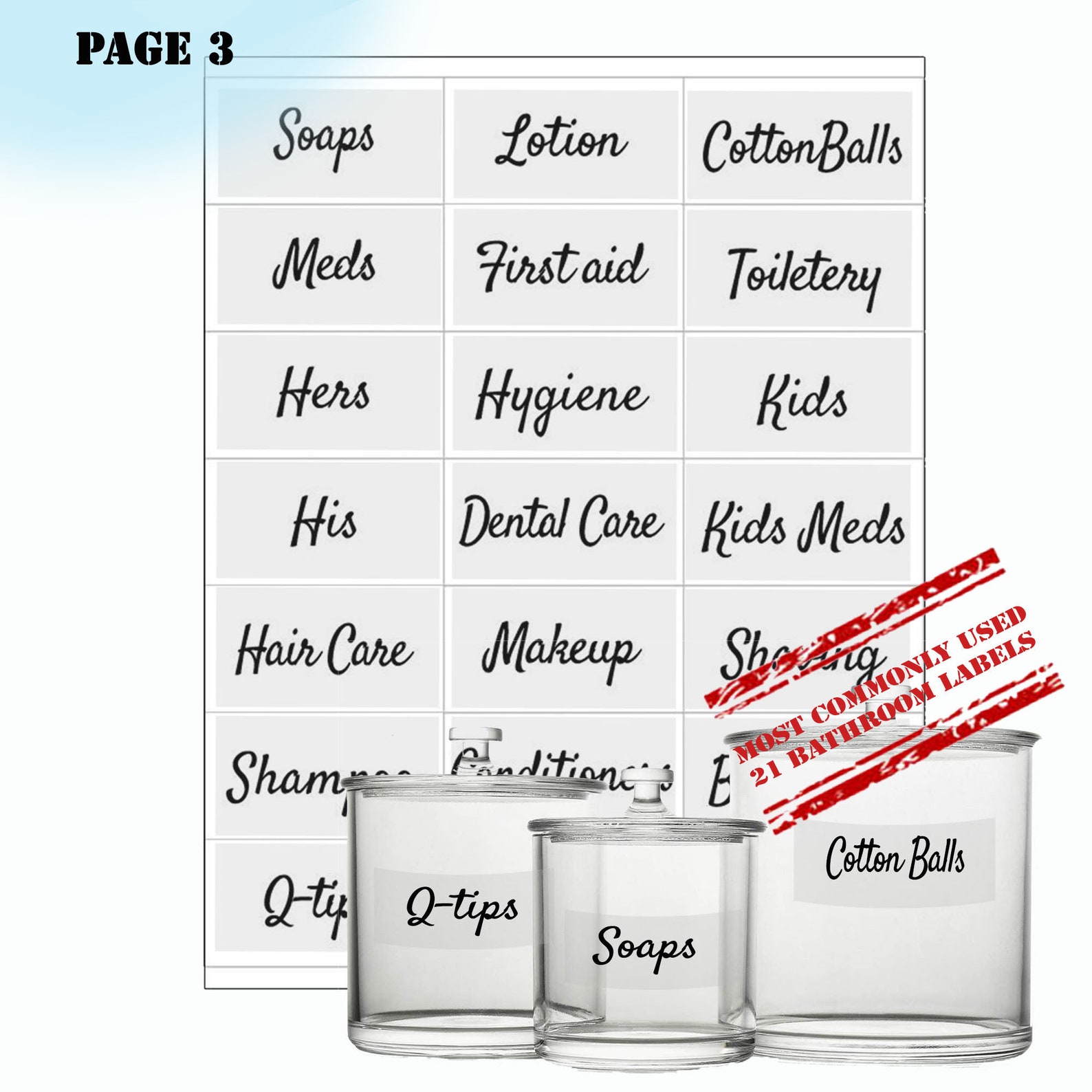 Modern Home Organization Labels Laundry Room Linen Closet - Etsy