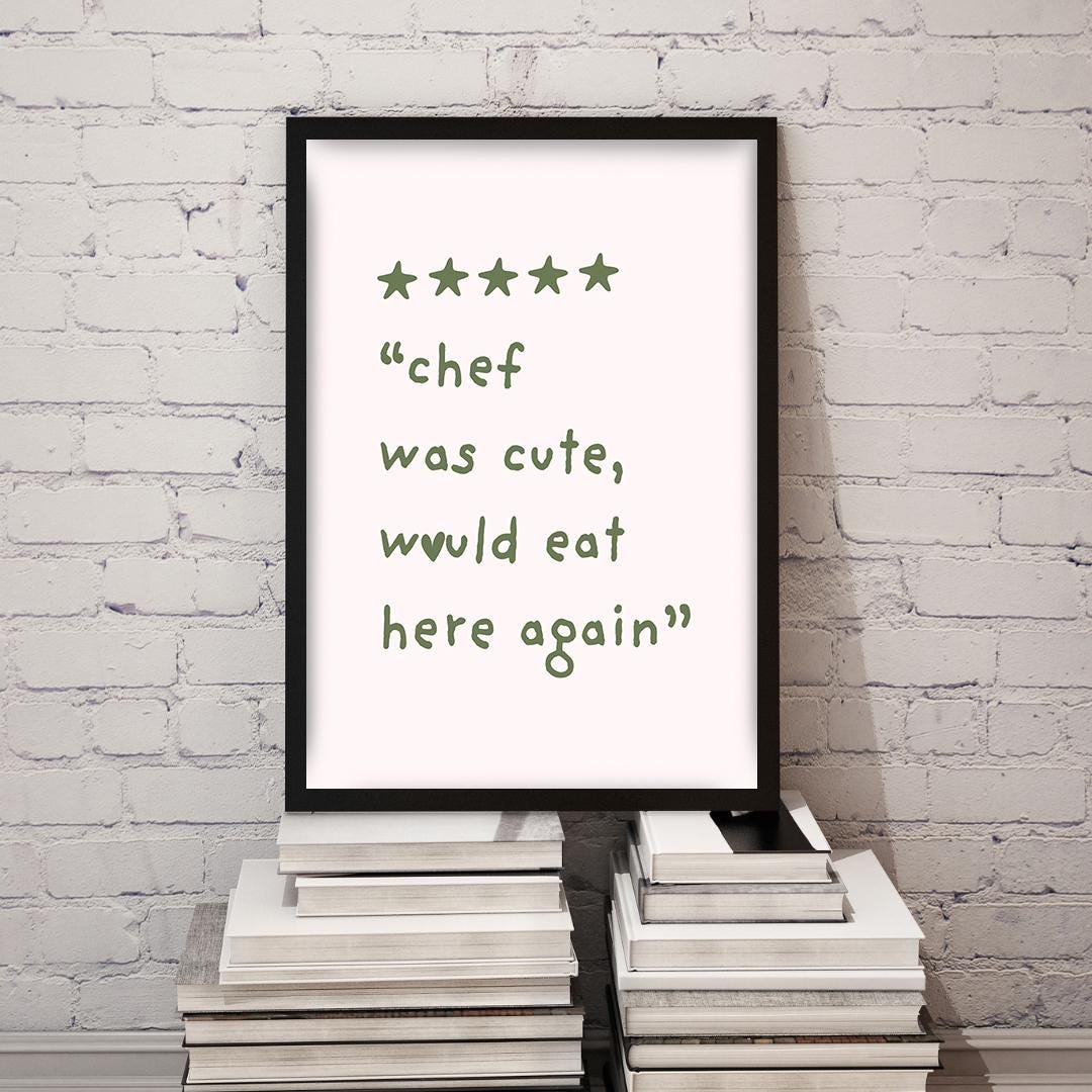 Kitchen Wall Art, Aesthetic Cute Chef Cooking Chef Decor Poster, Multi ...