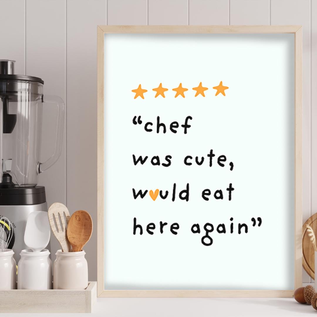 Kitchen Wall Art, Aesthetic Cute Chef Cooking Chef Decor Poster, Multi ...