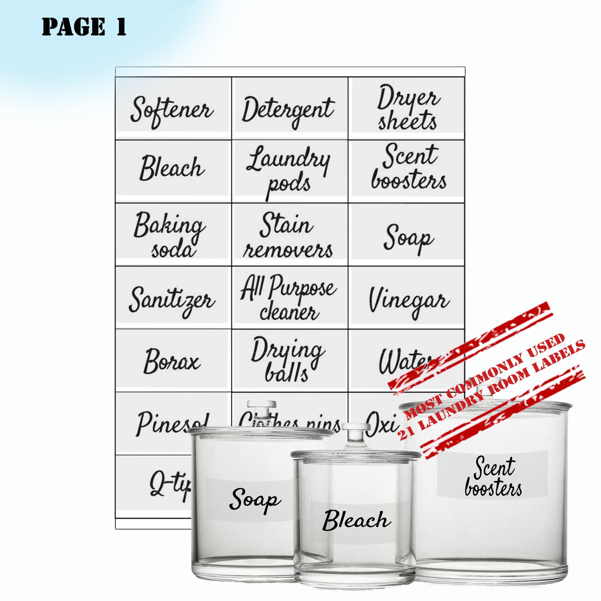 Modern Home Organization Labels Laundry Room Linen Closet - Etsy