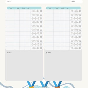 Digital Prints Swim Journal Template - Etsy