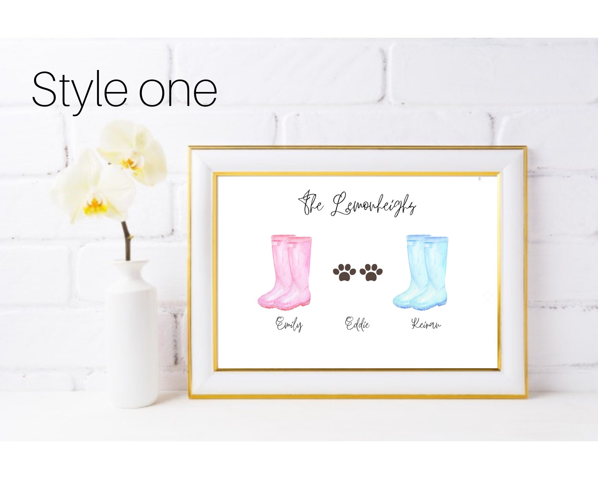 Personalised Welly Boot Prints / Welly Families / Family Prints Digital ...