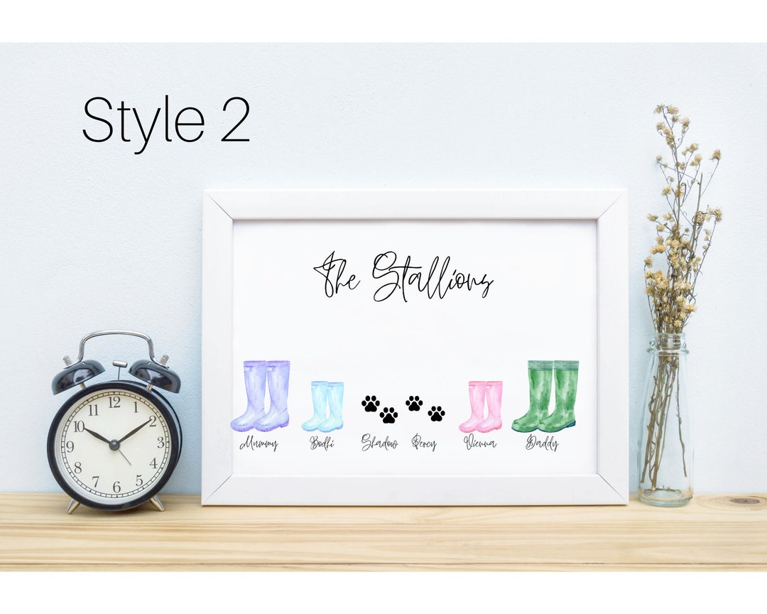 Personalised Welly Boot Prints / Welly Families / Family Prints Digital ...