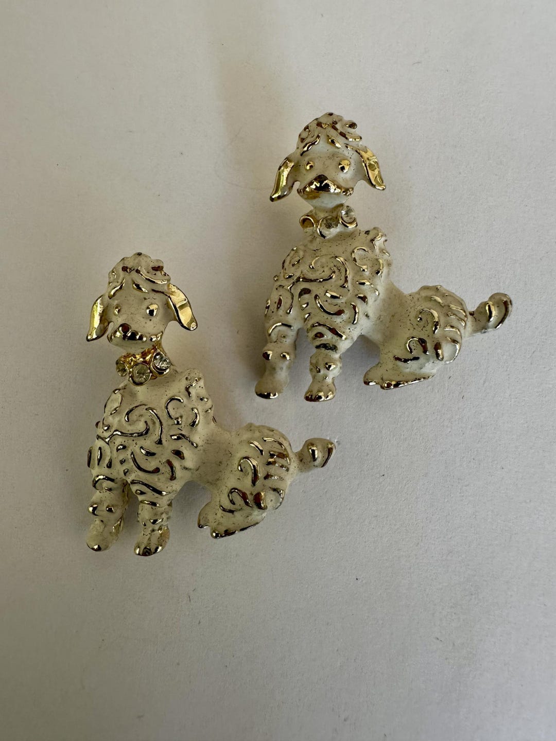 Vintage Enamel Poodles Pin Brooches, Set of 2 - Etsy