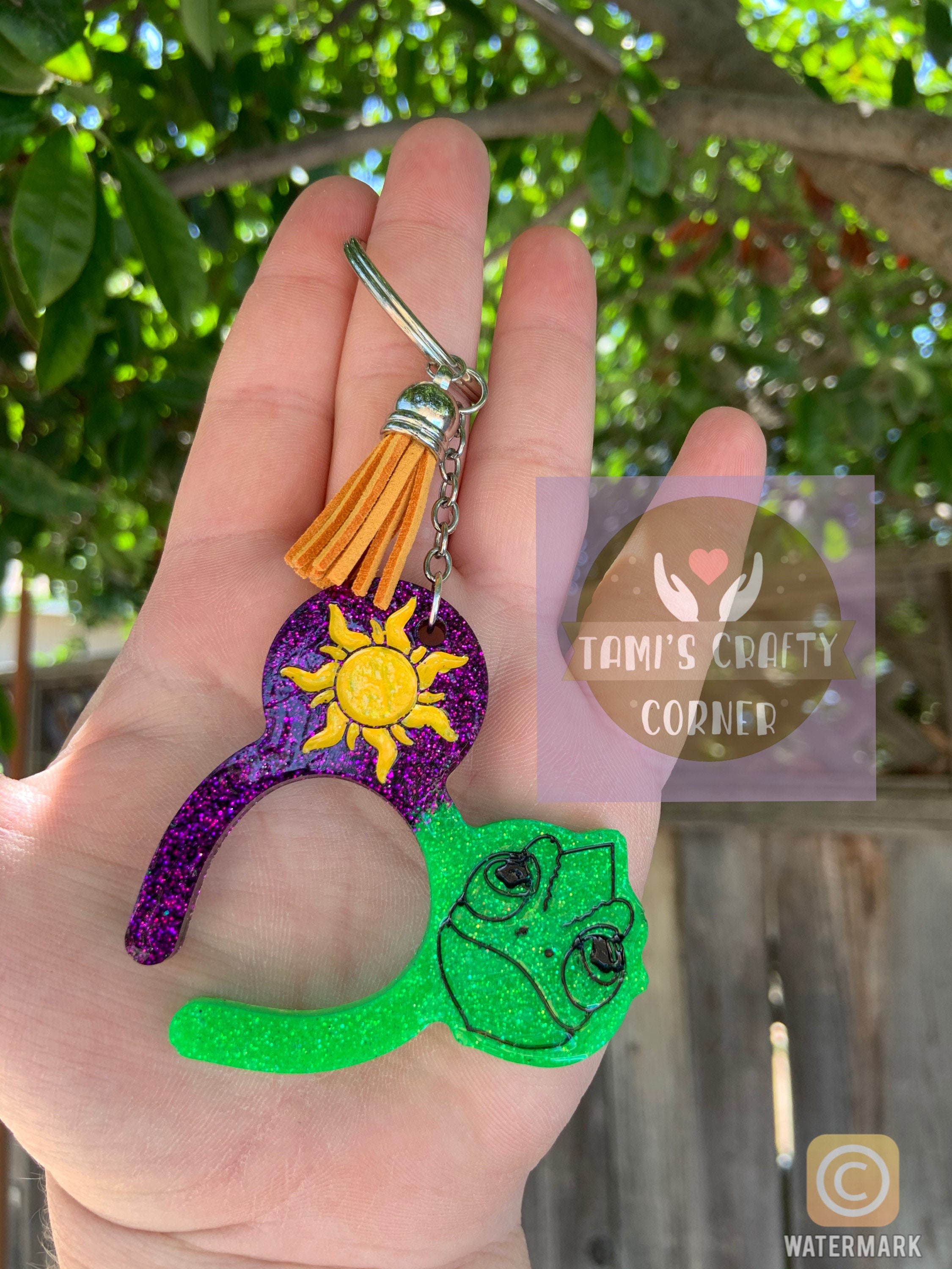 Tangled Keychain Rapunzel & Pascal | Etsy