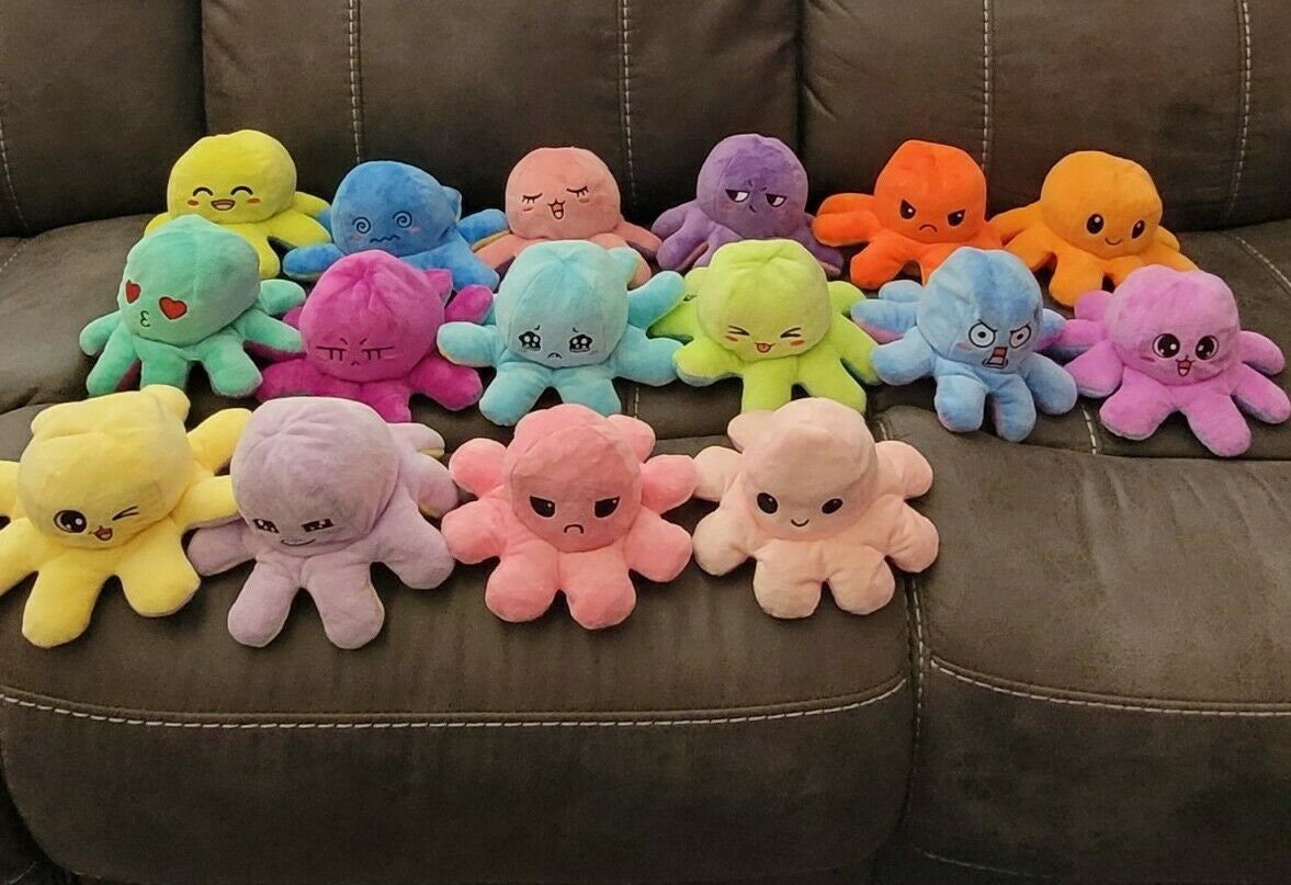 Fabulous Flip Reversable Octopus Happy & Mad Stuffed Plush | Etsy