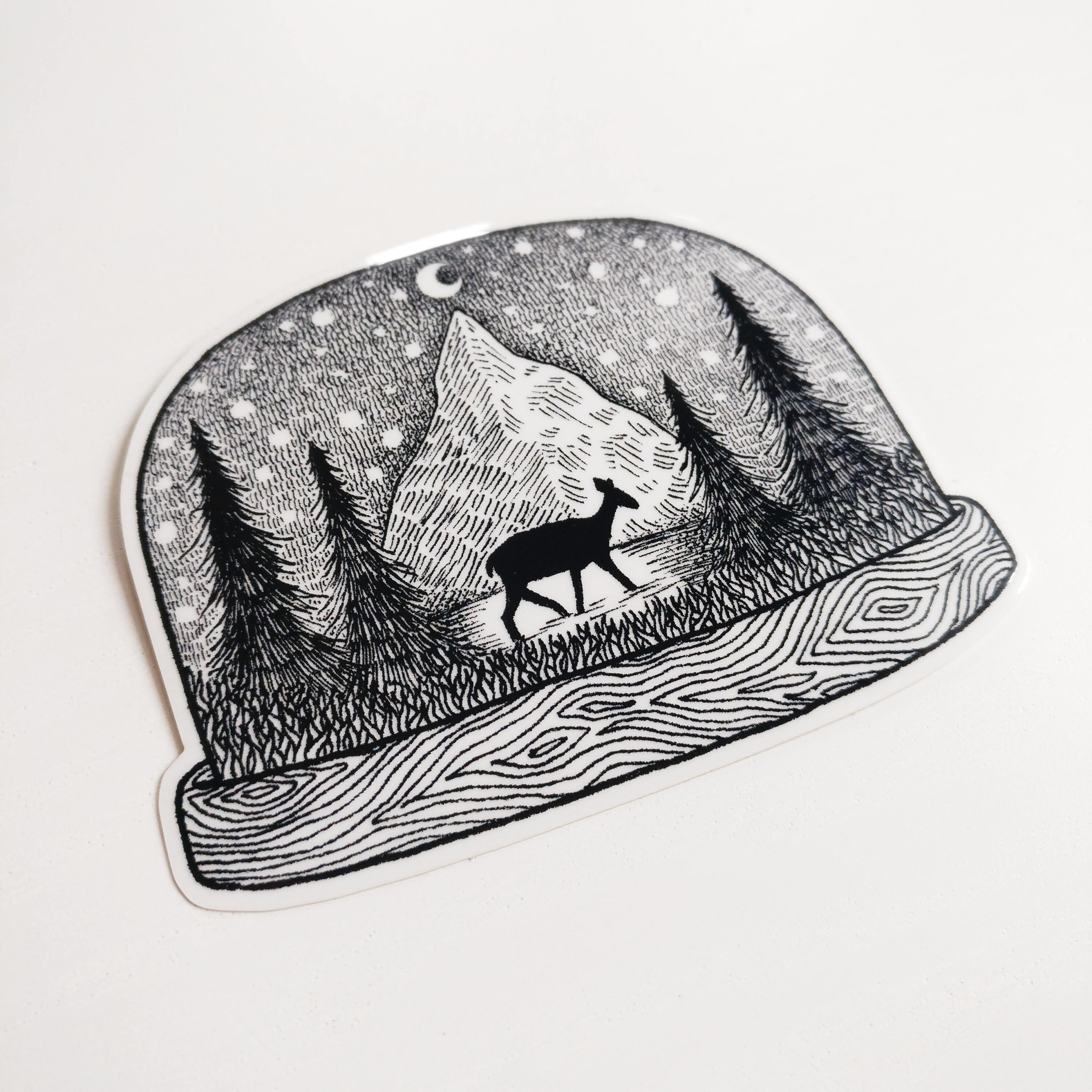 Sticker Deer Snow Globe Transparent Aufkleber - Etsy