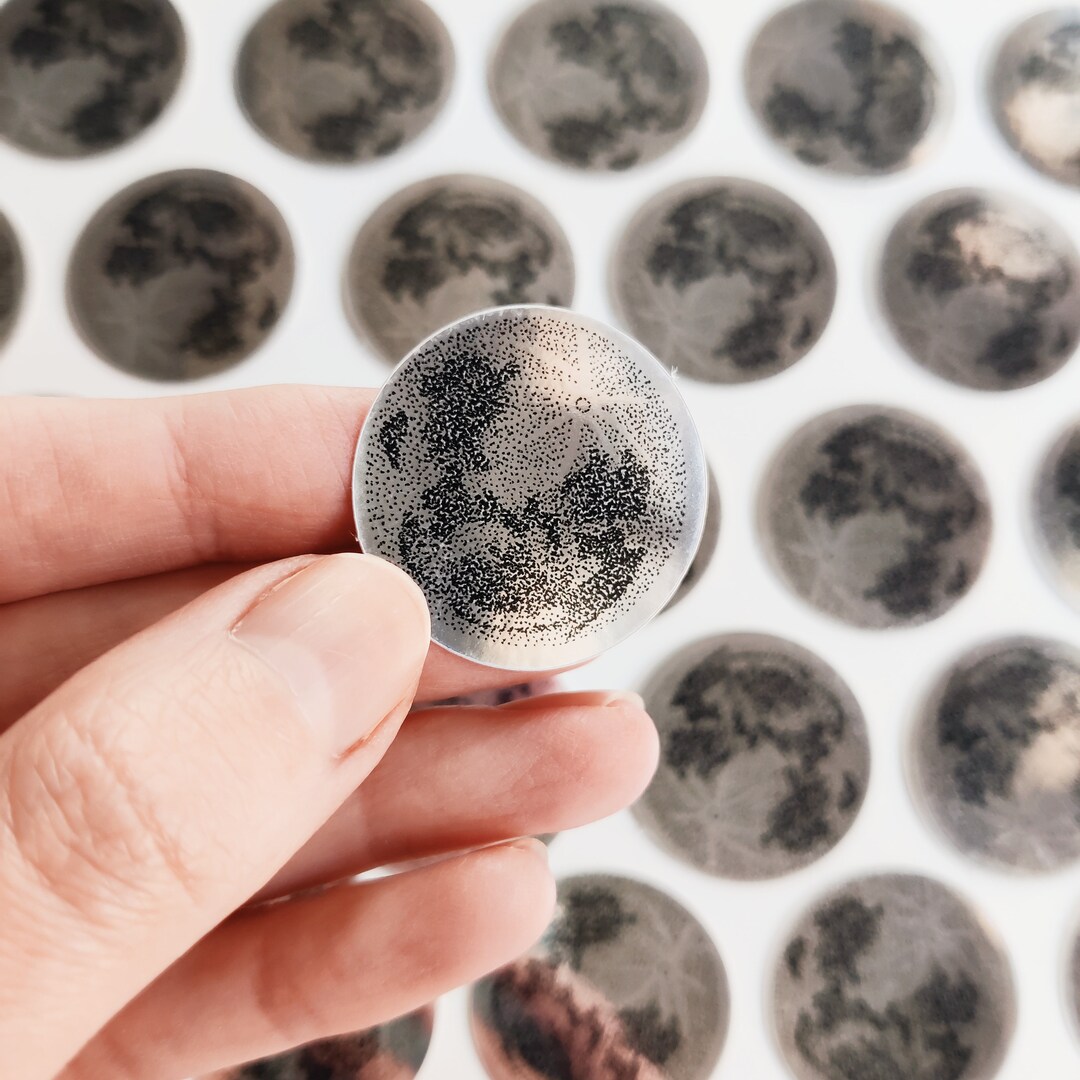 Mini Sticker Full Moon Mirror Effect - Etsy