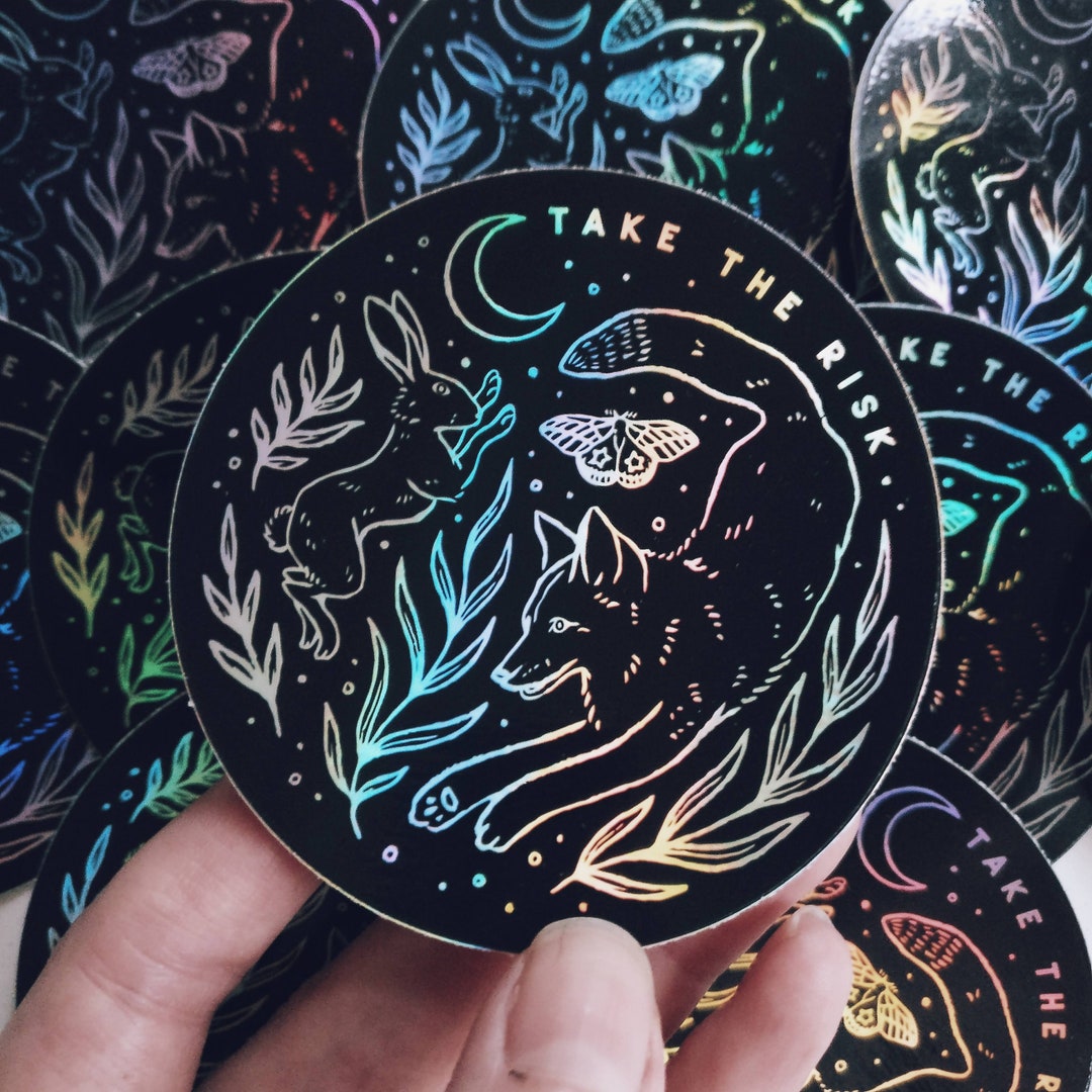 Holographic Take the Risk Sticker - Etsy