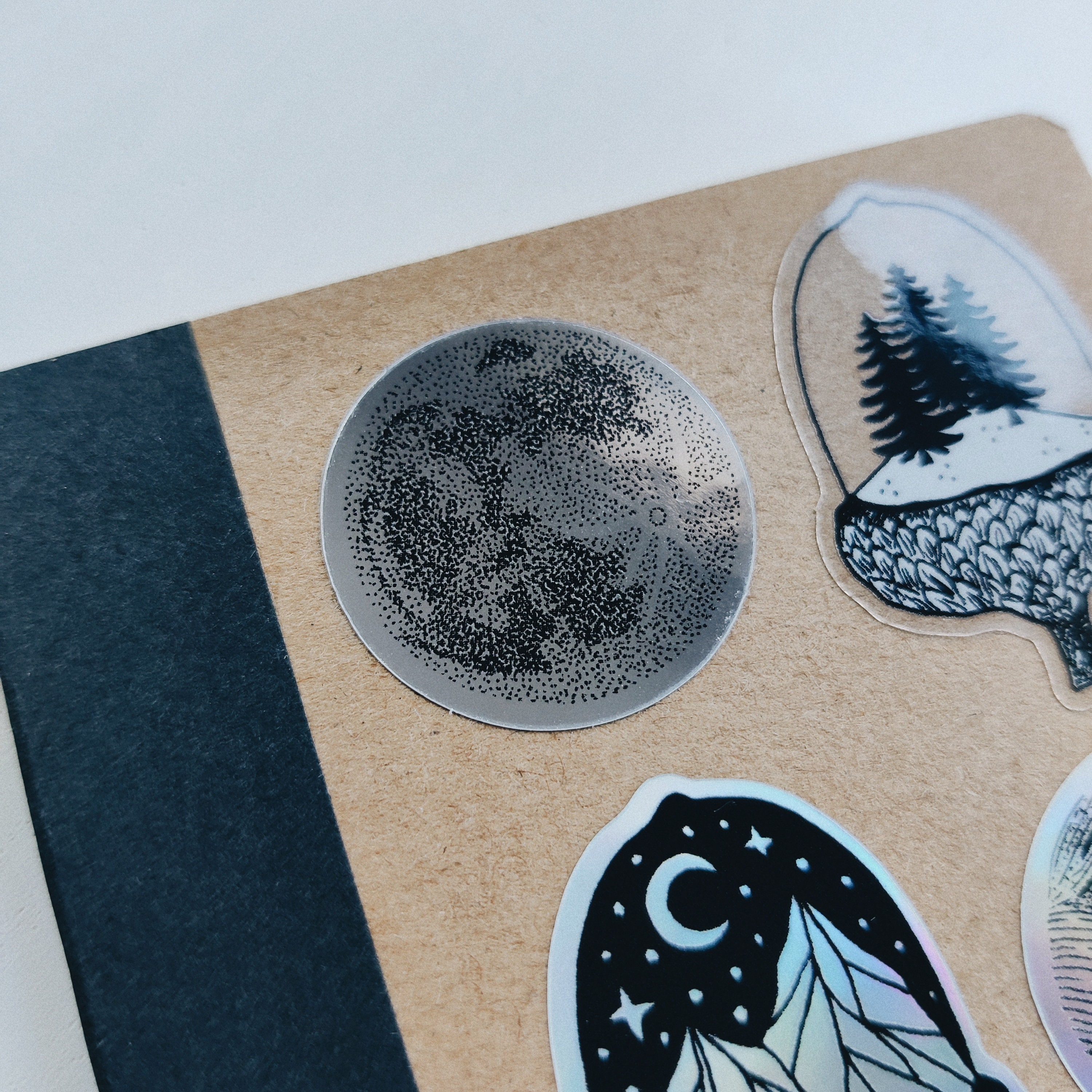Mini Sticker Full Moon Mirror Effect - Etsy