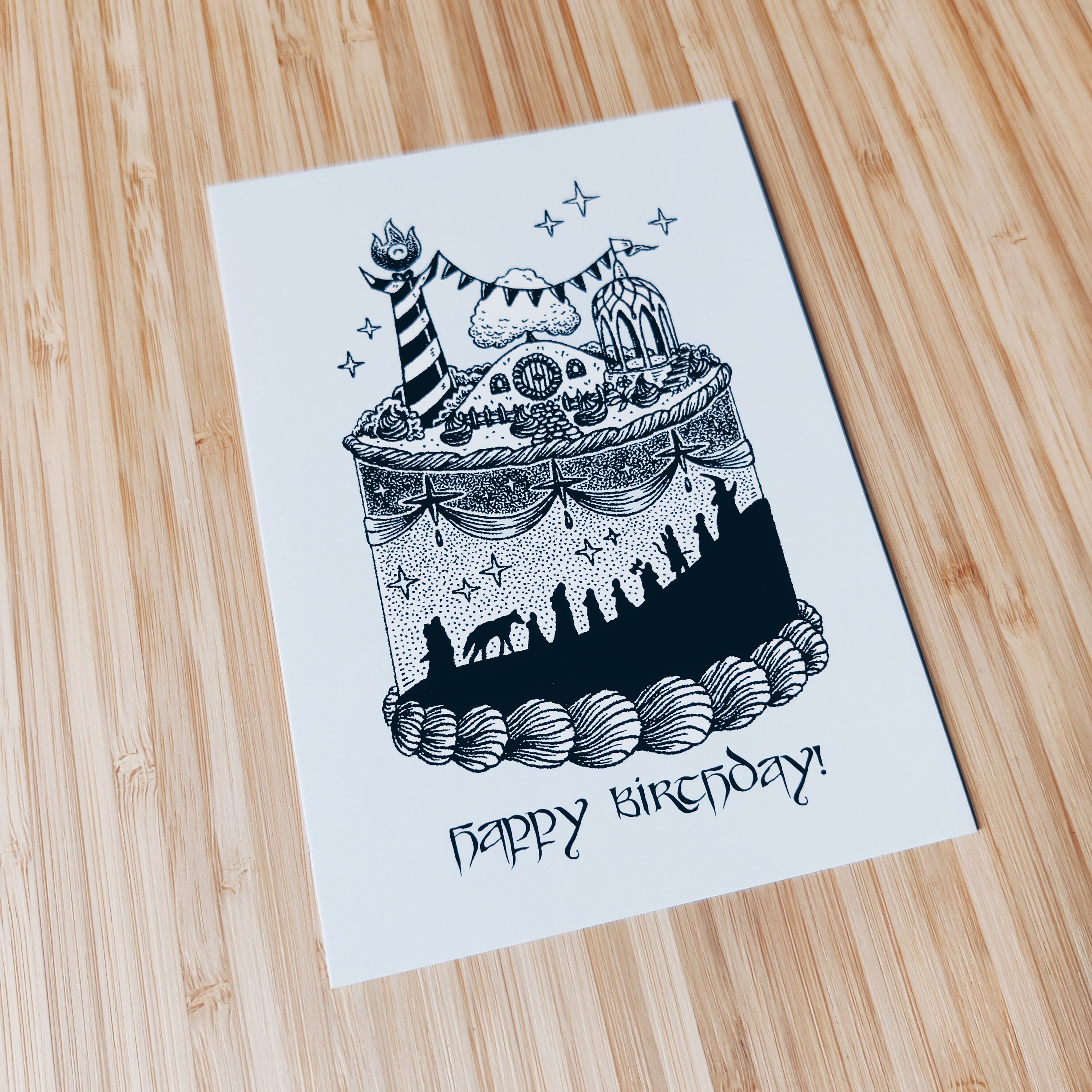 The Birthday Cake Postcard - Etsy