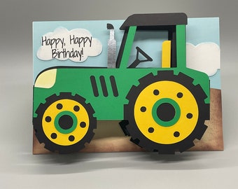Pop up Tractor Card Svg - Etsy