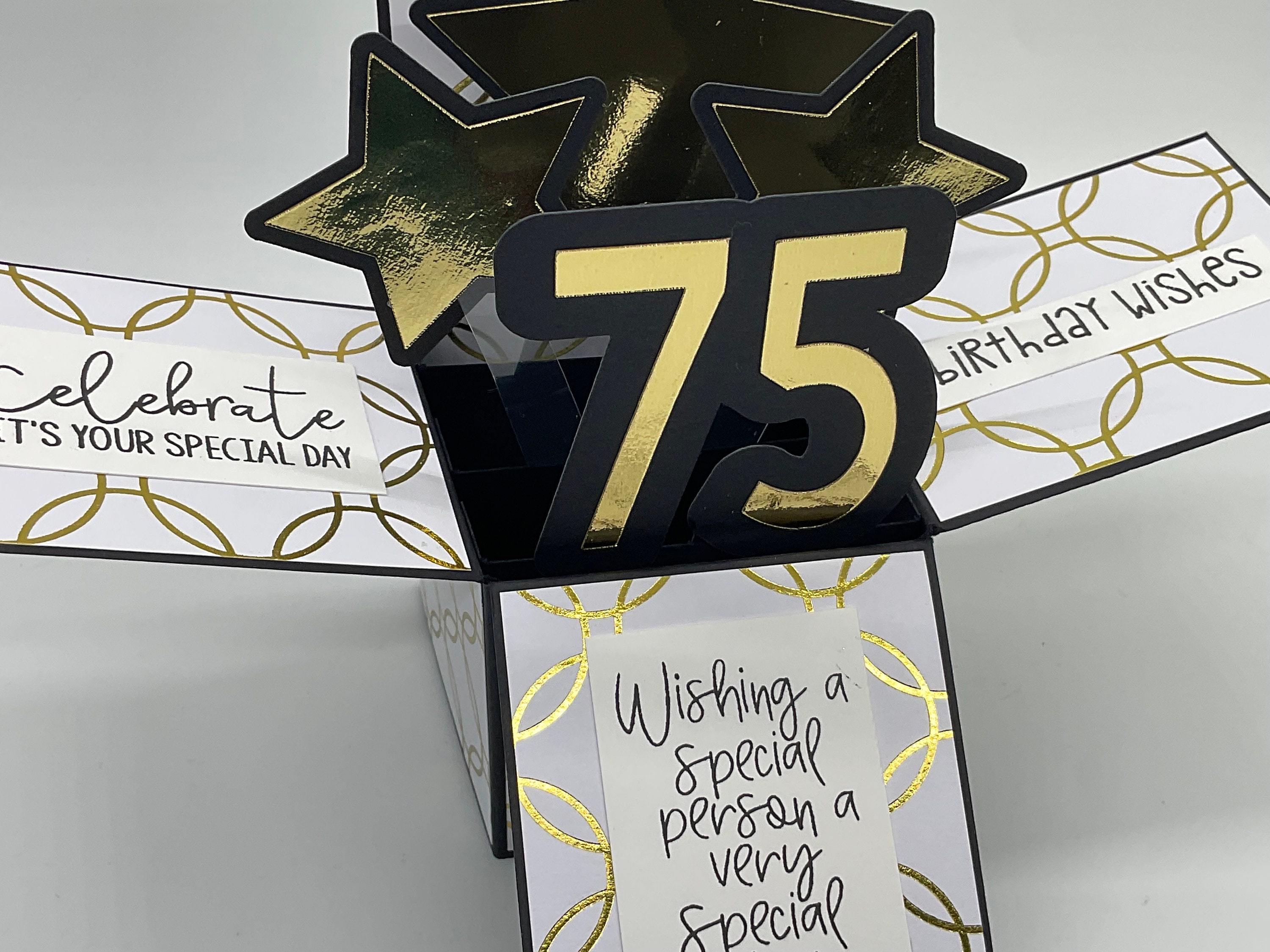 Milestone 3D Pop up 75th Birthday Card - Etsy