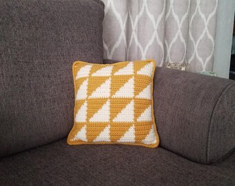 Crochet Modern Pillow Triangle Design 16 X 16 | Etsy
